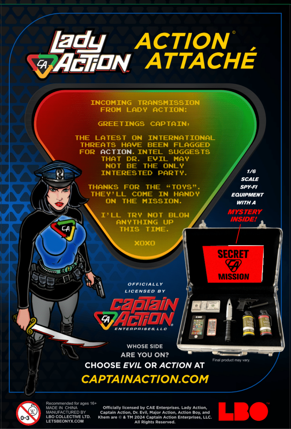 Captain Action: Lady Action Attaché 1/6 Scale Action Figure Accessorie ...