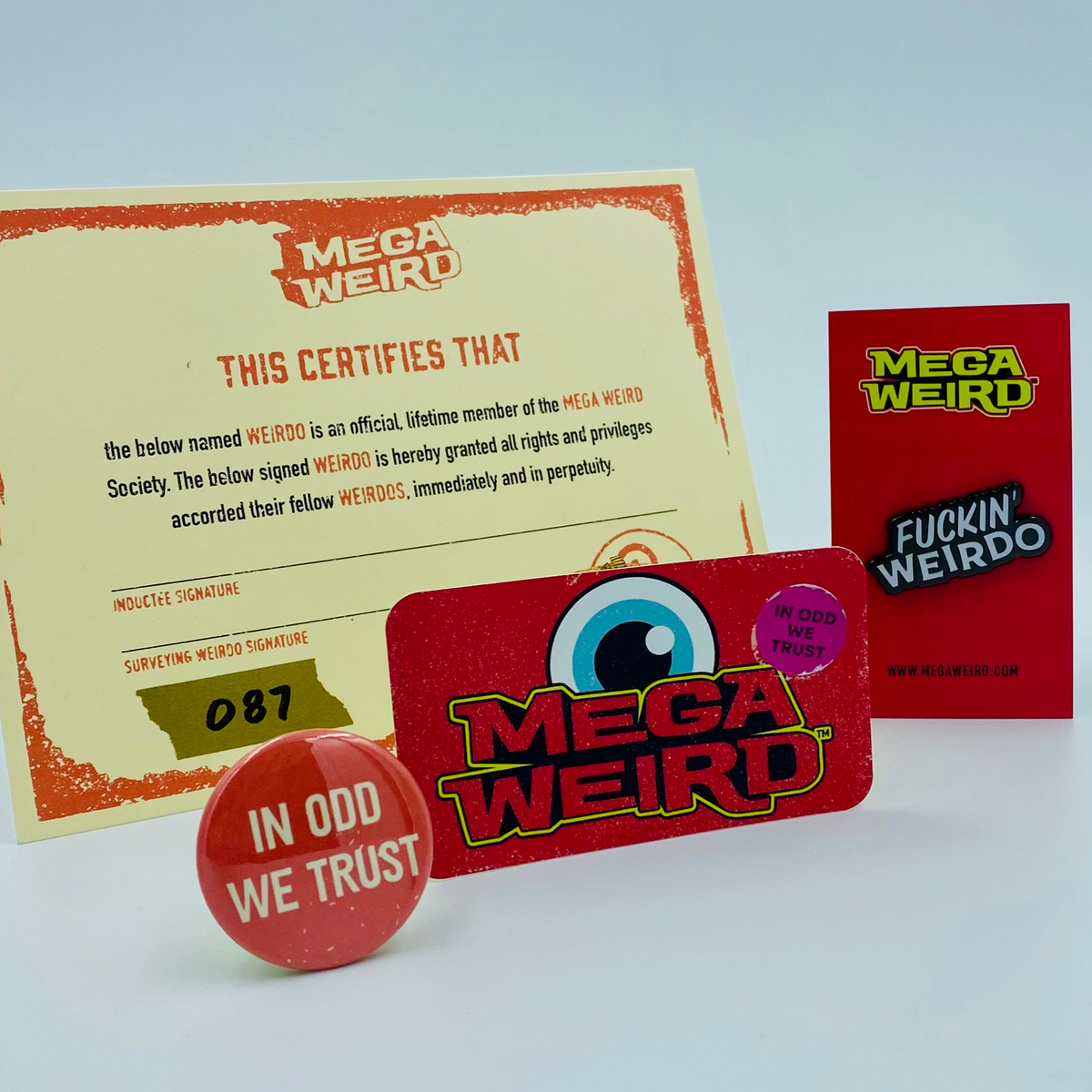 Mega Weird Weirdo Kit! - Enamel Pin, Certificate, Card and round pin ...